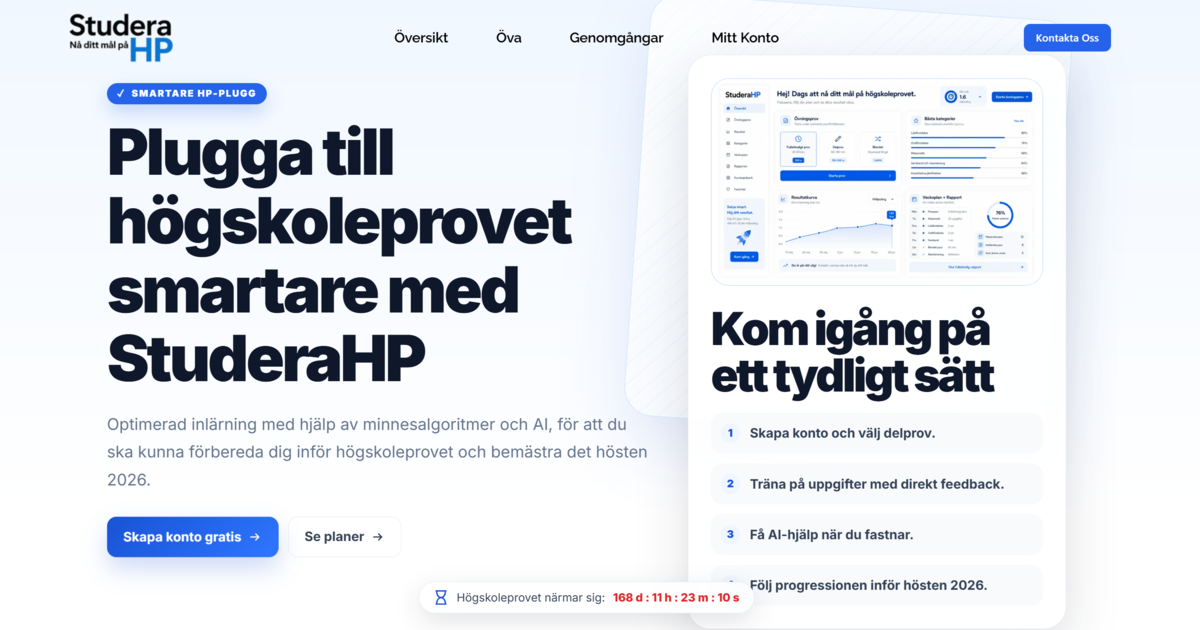 Plugga till högskoleprovet smartare | StuderaHP